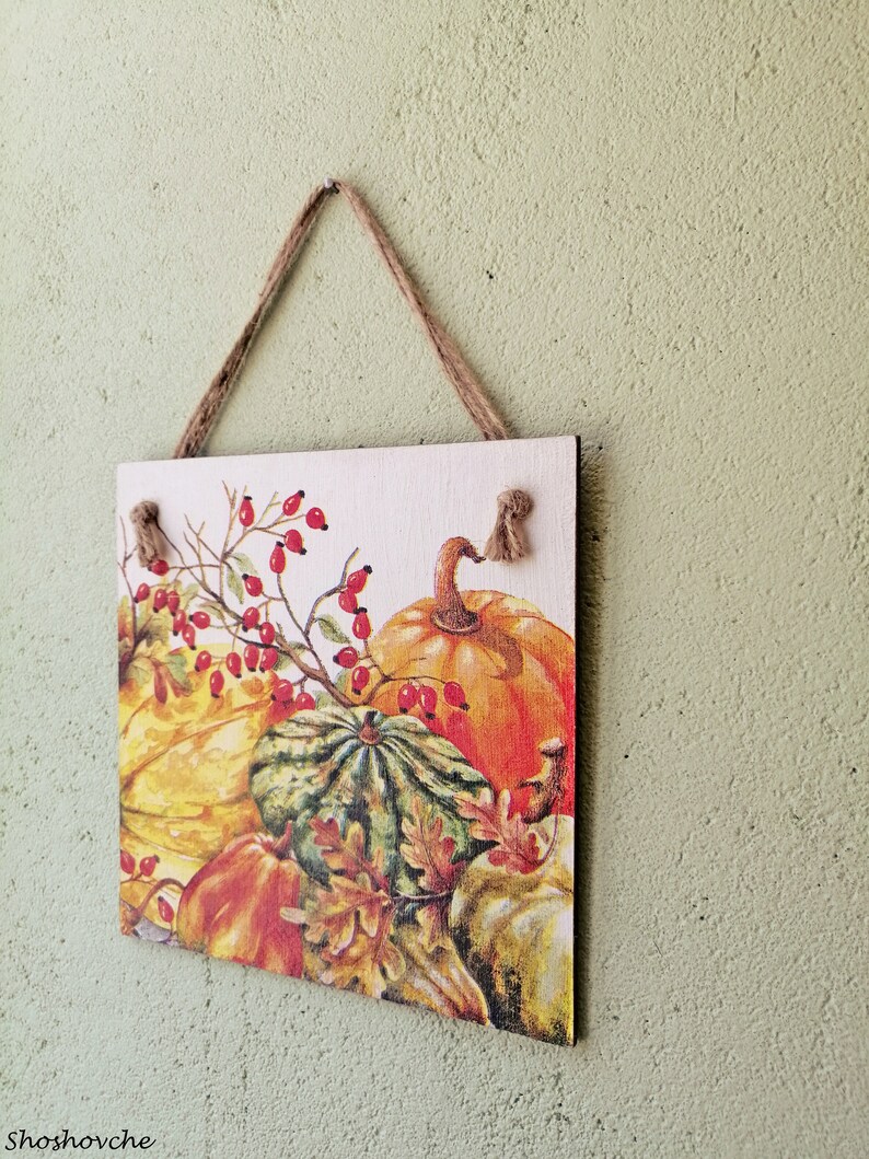 Wall Hanging Plaque/picture Autumn Fall Harvest Pumpkins Apple - Etsy