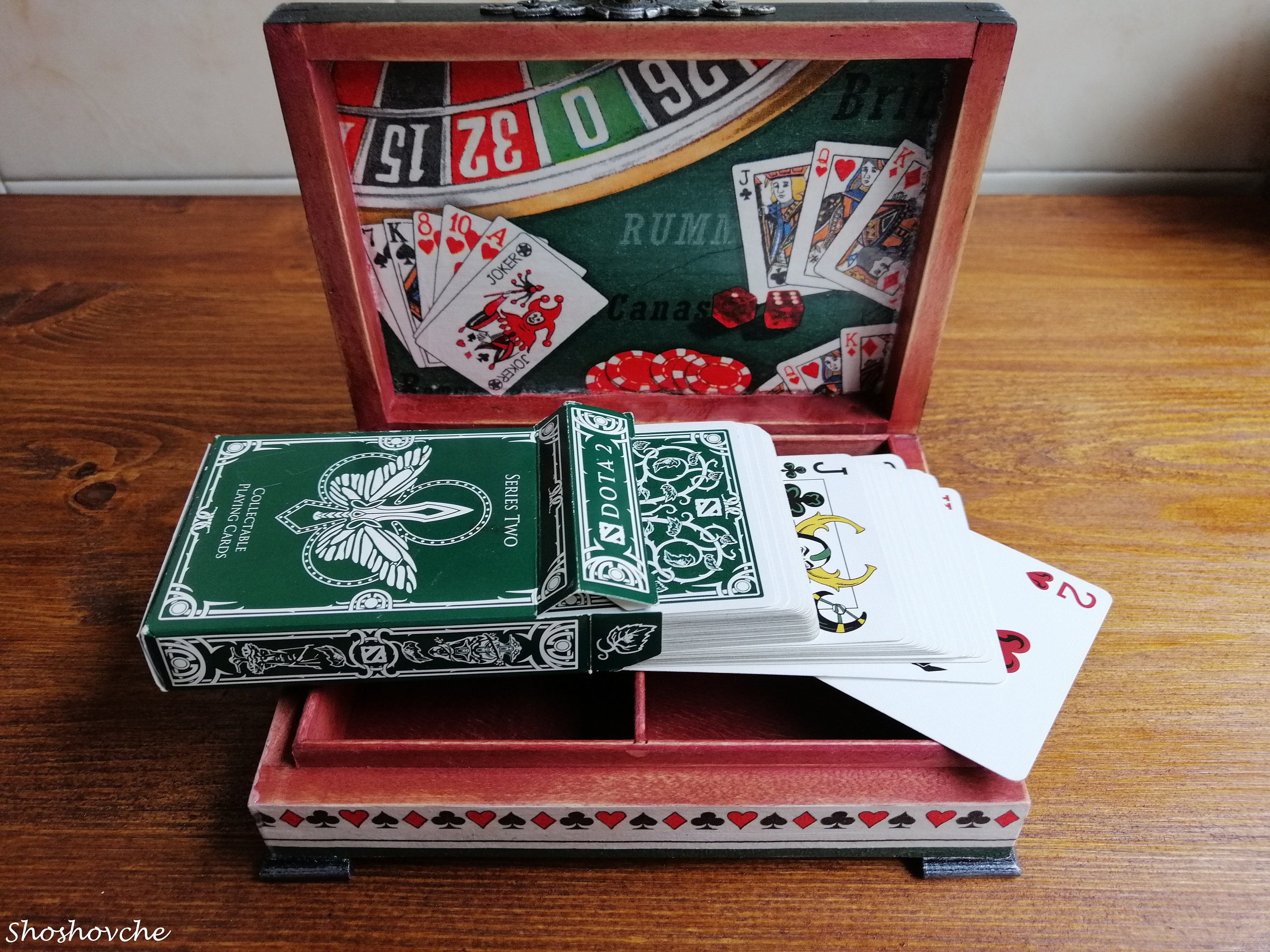 Wooden Deck box Poker layer gift Playing cards Deck of | Etsy