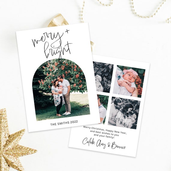 Editable Canva Christmas Card Template Modern Christmas Card - Etsy