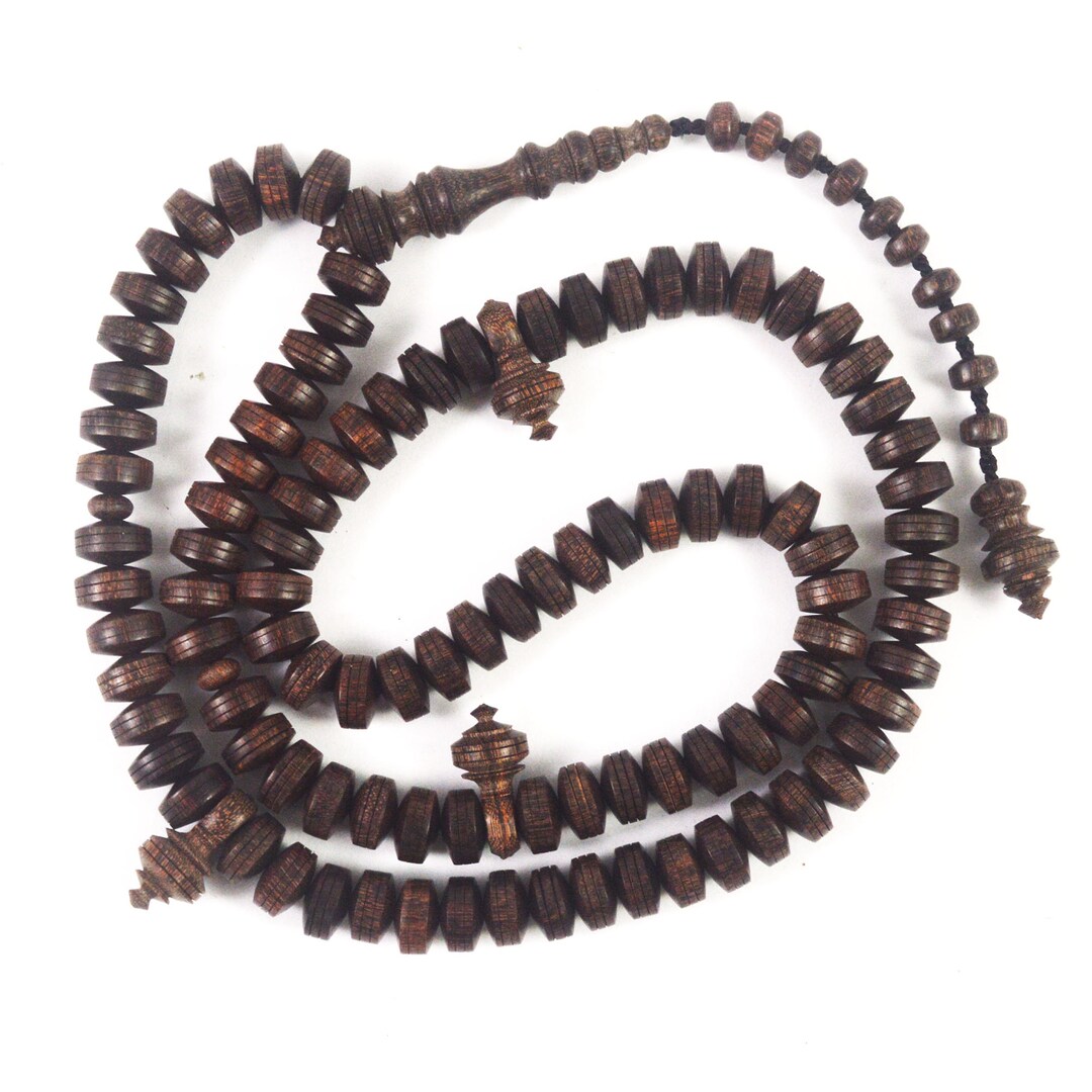 Indahcraft- Islamic Tamarind Wood Shadhili Tasbih Subha Prayer Beads ...