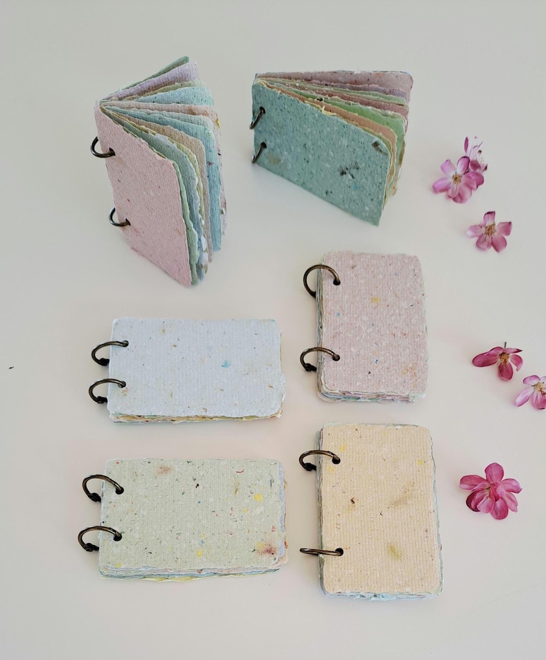 TINY Colourful Handmade Recycled Paper Note Book / Mini Journal - Etsy