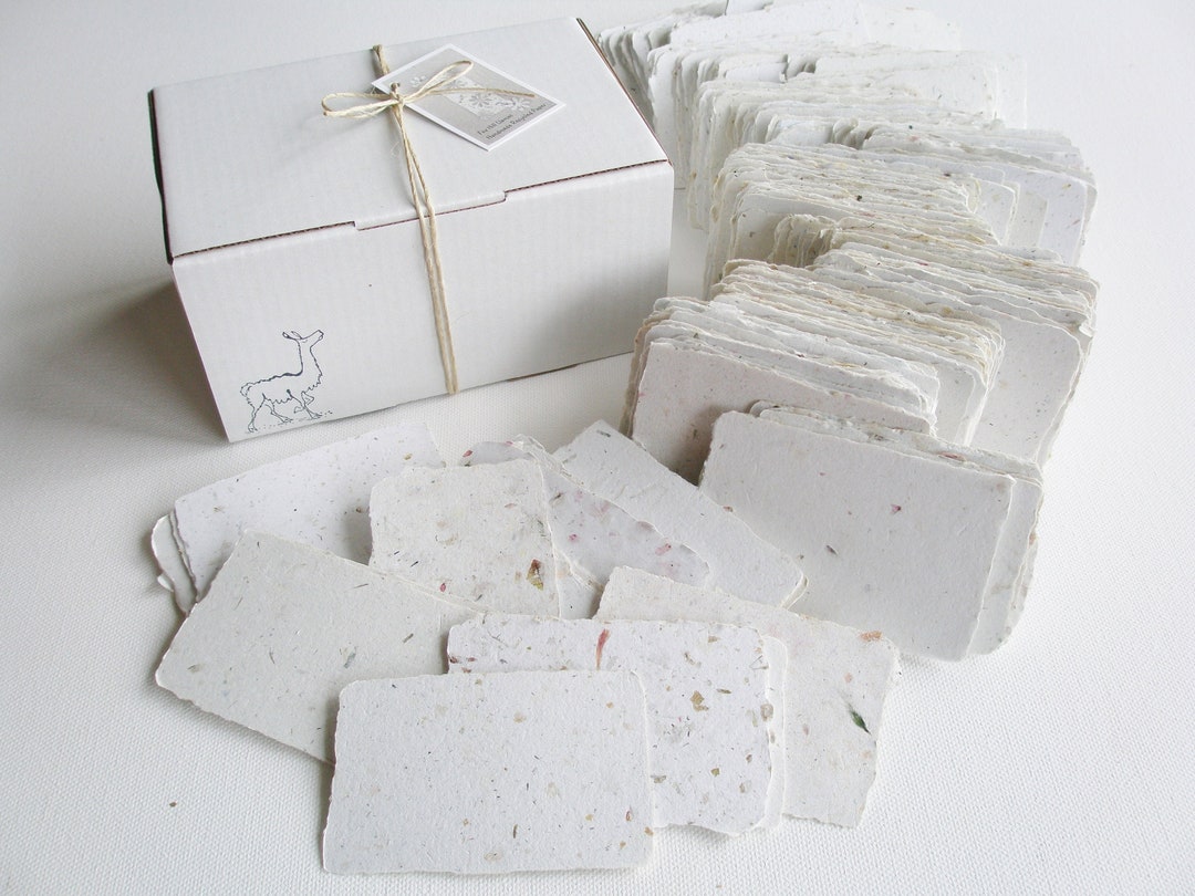 200 Handmade 2x3 Cards, Neutral, Blank Cards, Recycled Cards, Box of ...