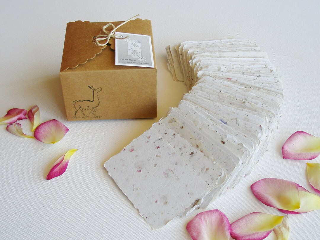 SAMPLE of 20 Handmade 2x3 Cards. Neutral Blank Recycled Paper. Calling ...