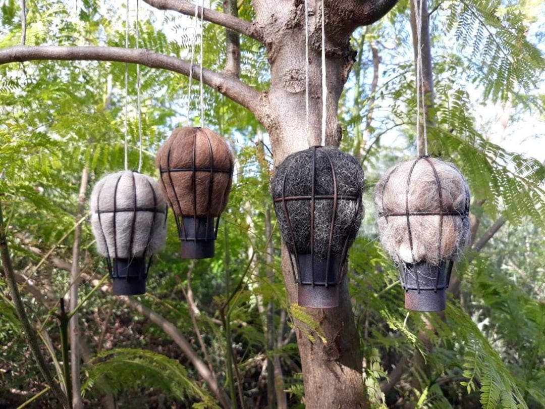 SET OF 3 Bird Nesters Garden Gifts for Children. Hot Air Balloons ...