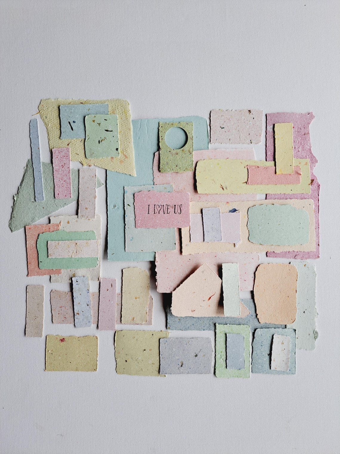 Handmade Recycled Paper Collage Pack, Junk Journal Papers, Coloured ...