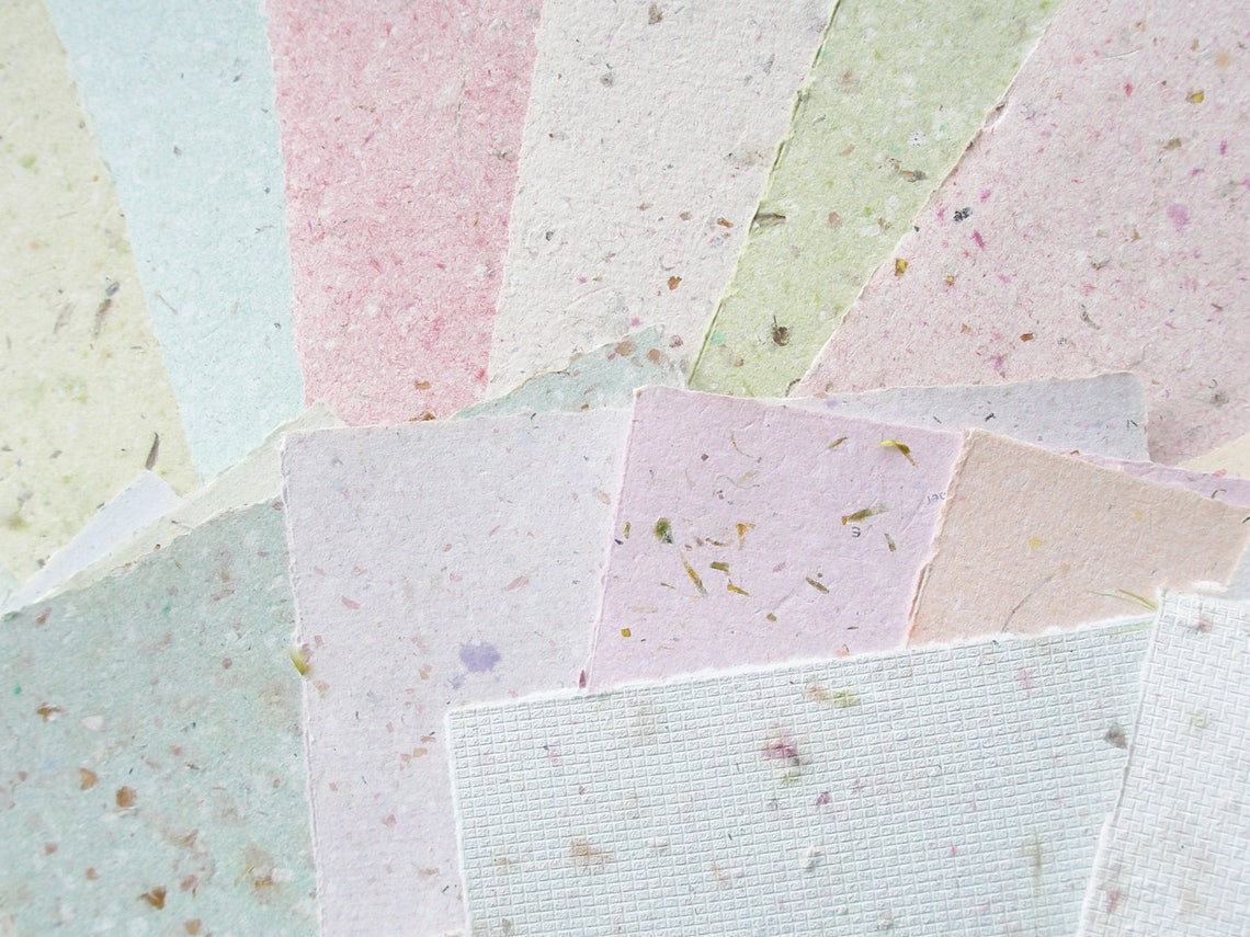 4 X 6 Recycled Paper Mixed Handmade Paper Botanicals - Etsy