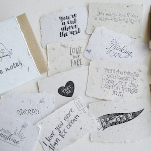 Love Notes With Envelopes. Handmade Paper. Mini Valentine Cards to Send ...