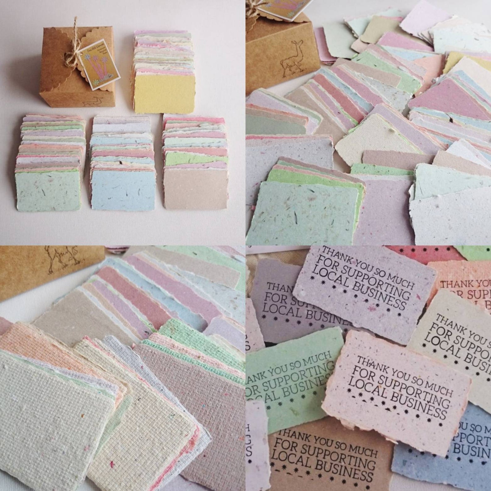 120 Handmade Business Cards. Recycled Paper Blank Cards. Calling. Gift ...