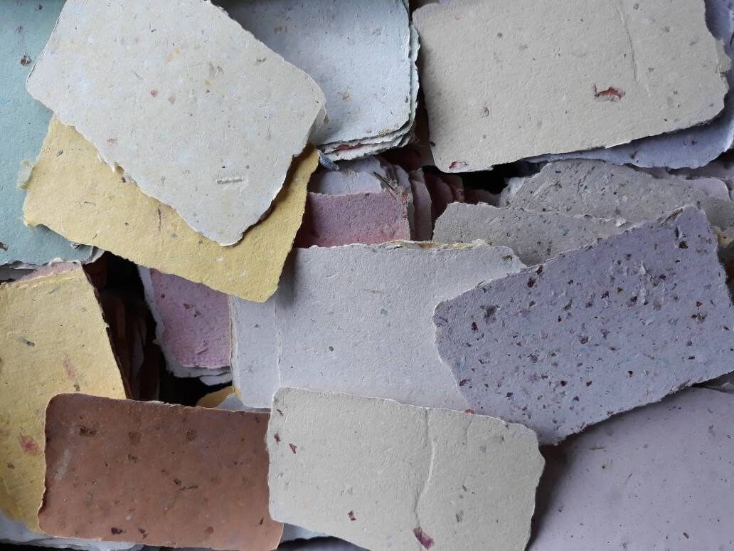 150 Scrap Paper Pieces / Cards for Art Project Handmade | Etsy