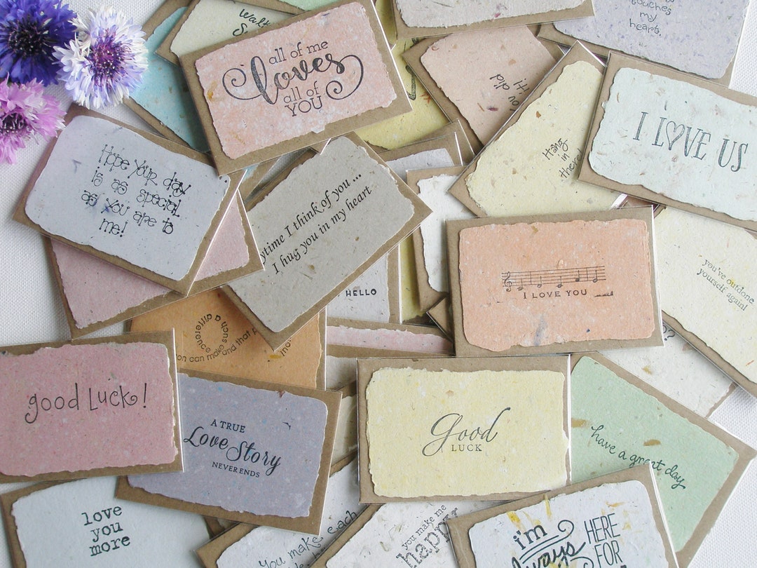 Box of 50 Mini Gift Cards With Envelopes, Mixed Sayings and Sentiments ...