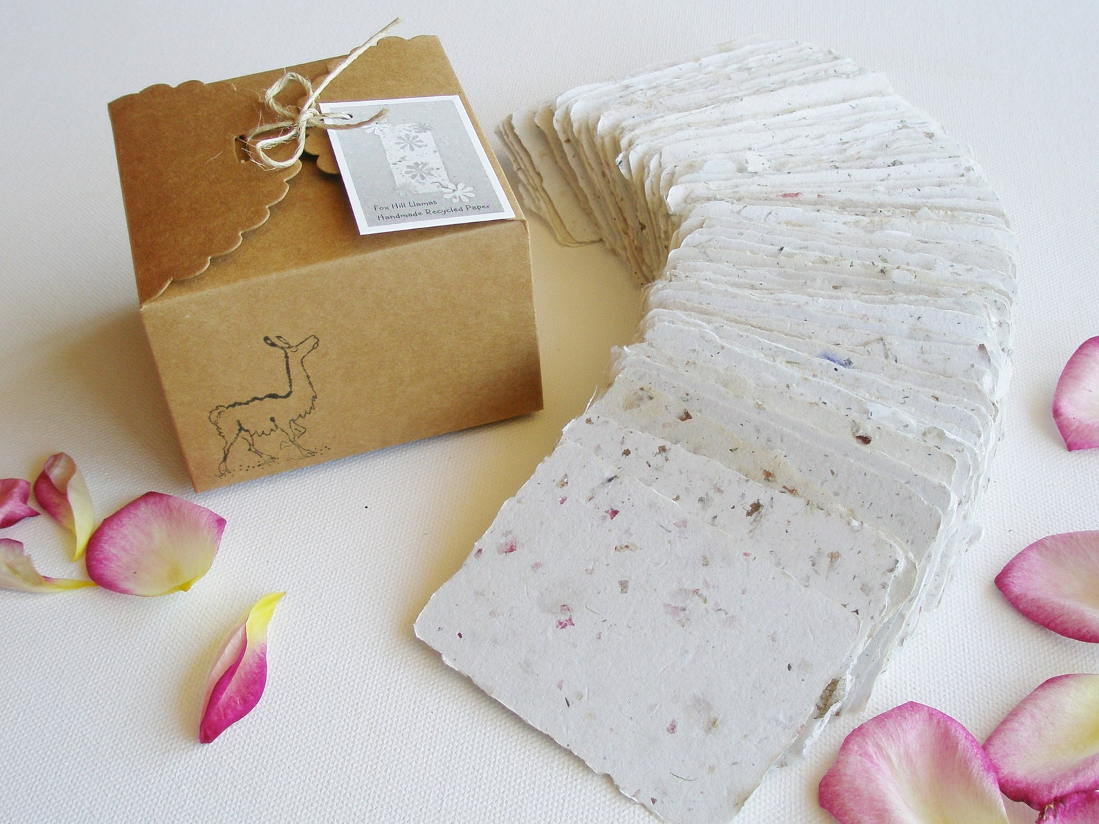 SAMPLE of 20 Handmade 2x3 Cards. Neutral Blank Recycled Paper. Calling ...