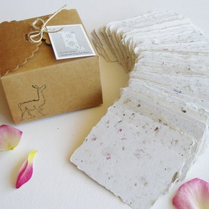 SAMPLE of 20 Handmade 2x3 Cards. Neutral Blank Recycled Paper. Calling ...