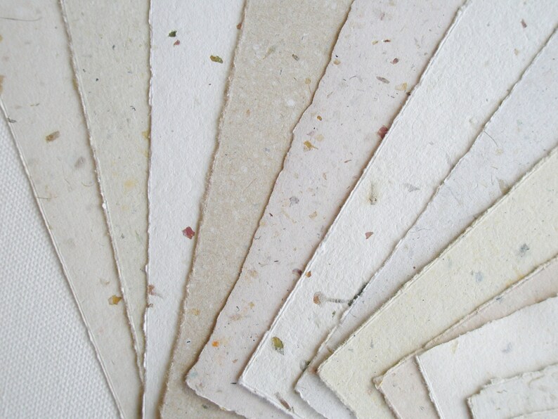 5x7" Sheets, 30 Sheets, Neutral Recycled Paper, Handmade Paper ...