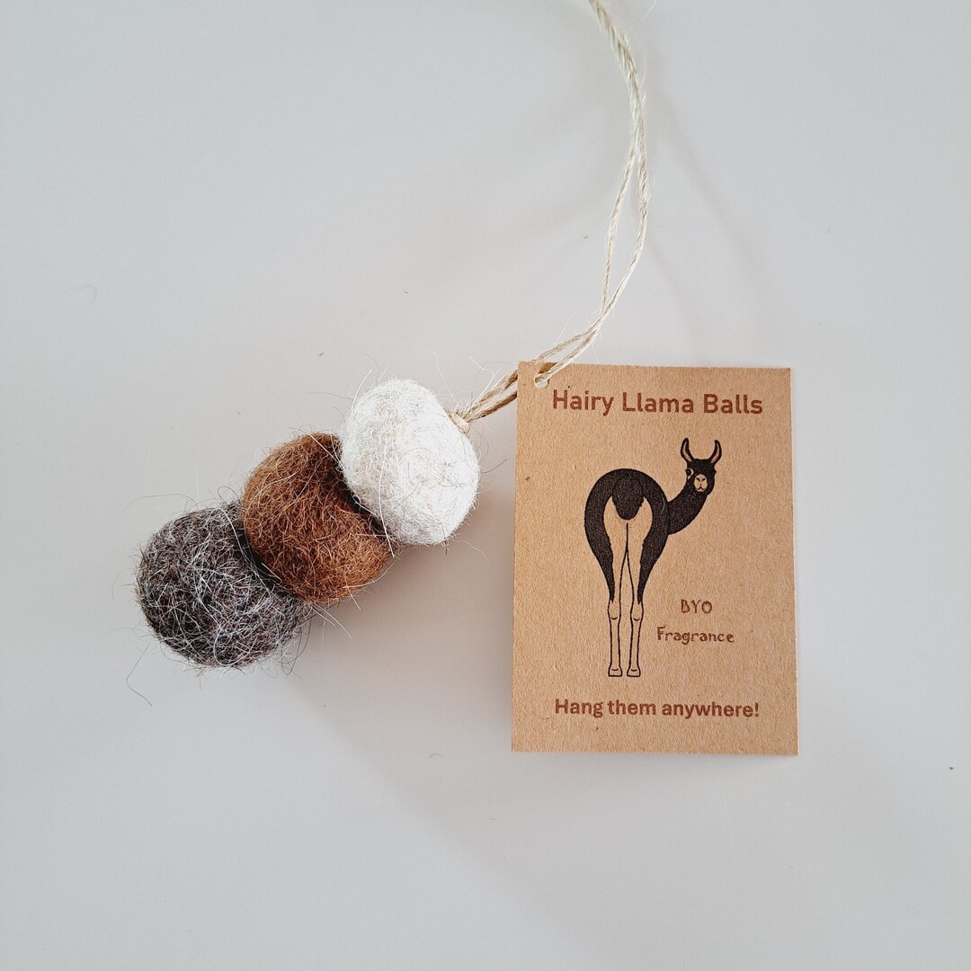 Hairy Llama Balls. Handmade Car Mirror Dangle Diffuser. BYO Scent or ...