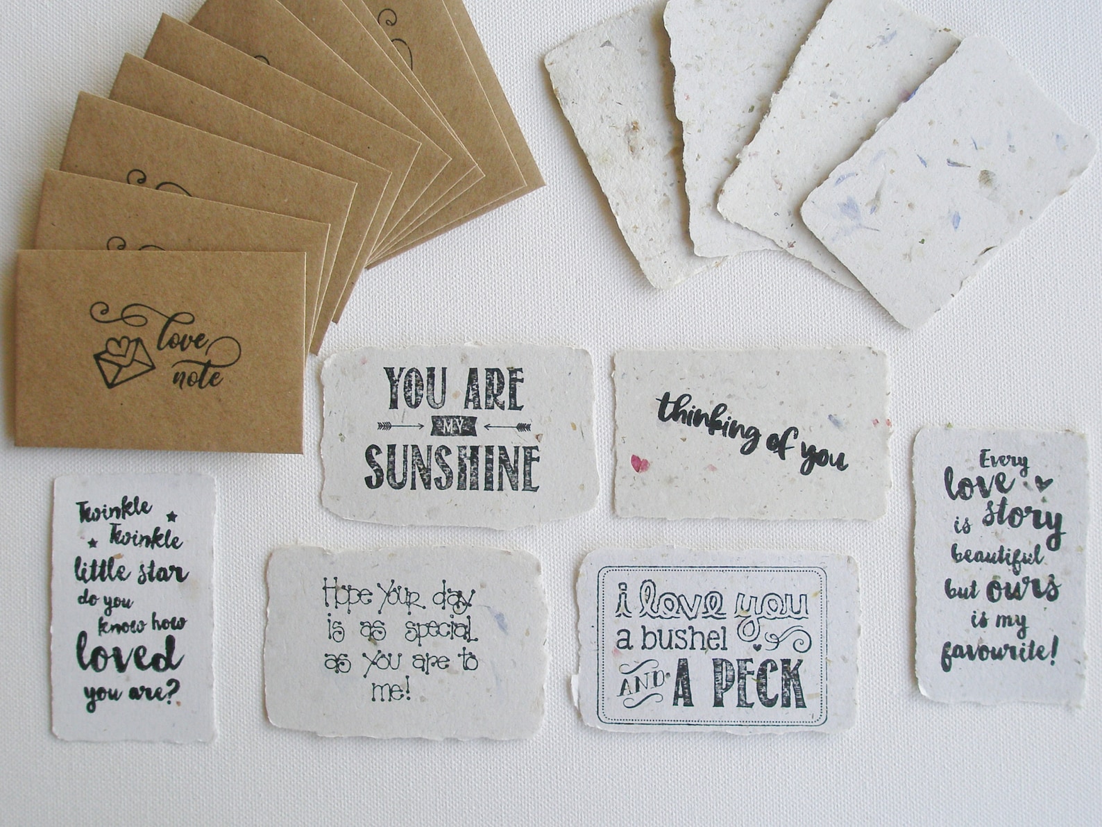 Love Notes with Envelopes Handmade Paper Love Notes Homemade | Etsy