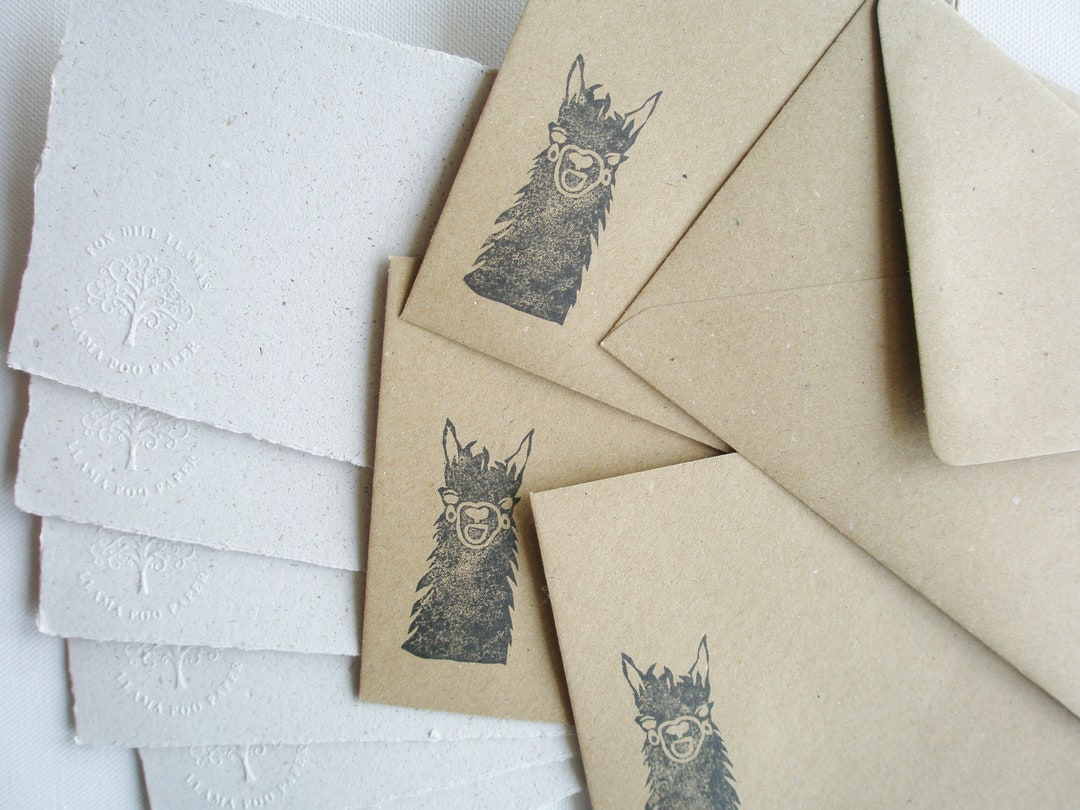 6x4 Inch Llama Poo Paper Letter Writing Set. Stationery Set With Home ...