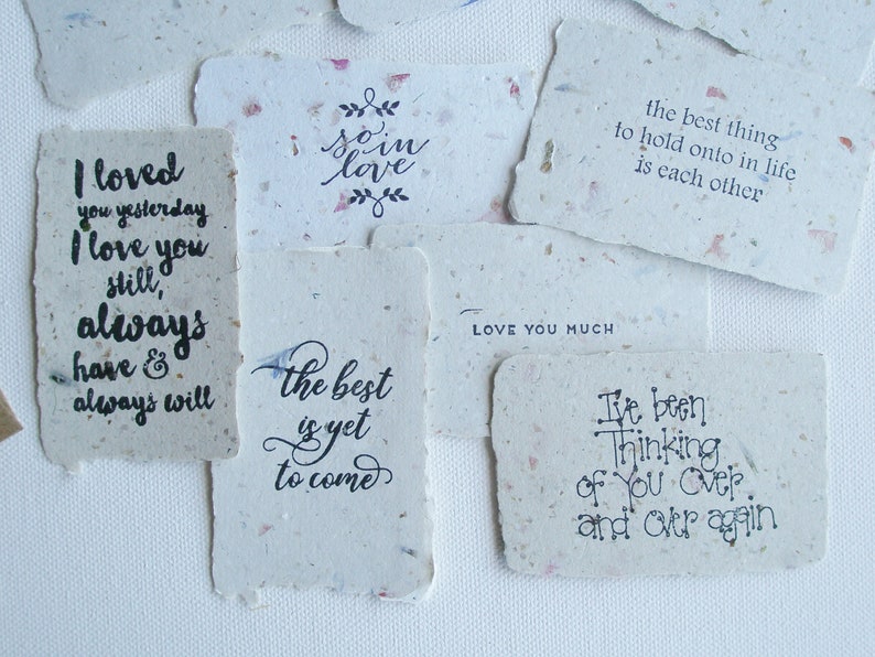 Love Notes Set Handmade Paper Love Notes Homemade Love Notes | Etsy