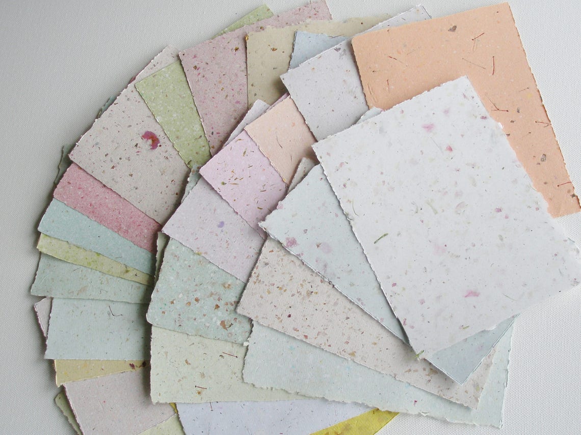 4 X 6 Recycled Paper Mixed Handmade Paper Botanicals - Etsy Australia