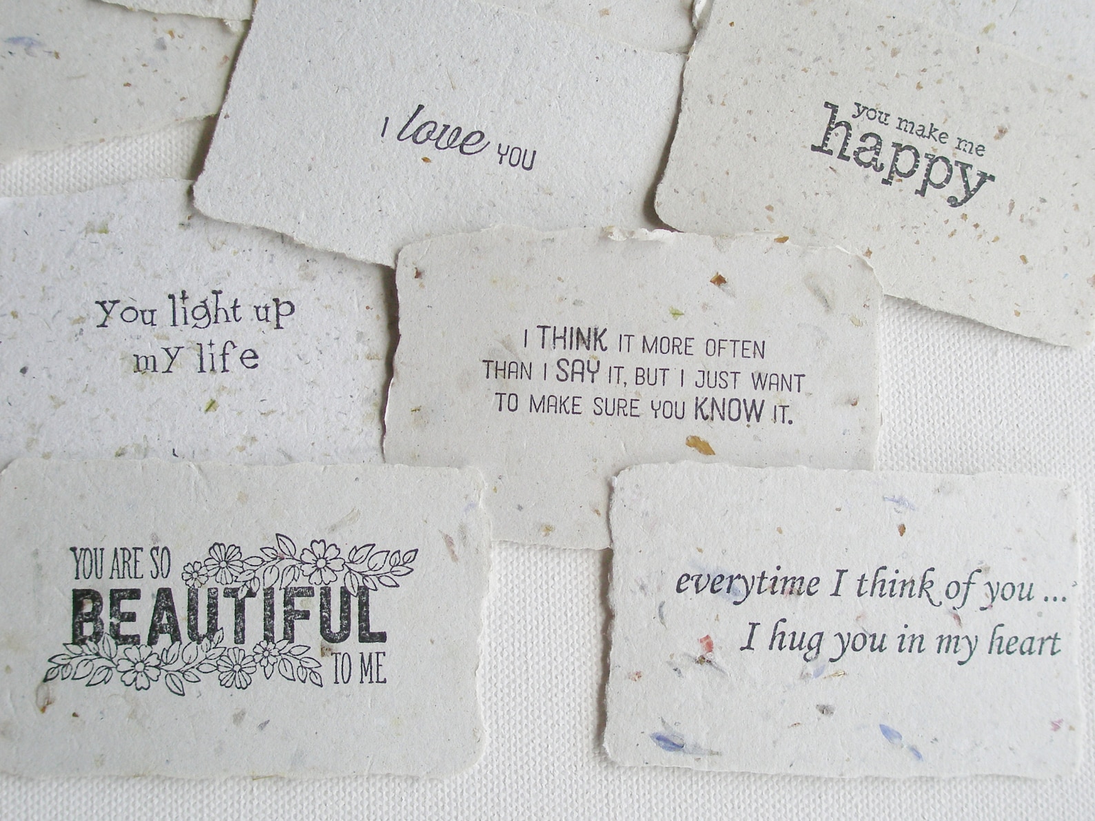 Love Note Set, Handmade Paper Love Notes and Envelopes, Homemade Love ...
