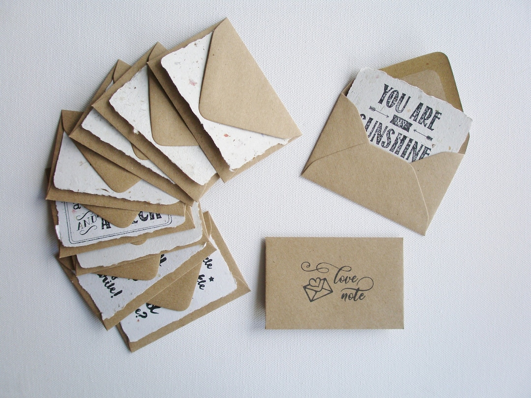 Love Notes With Envelopes. Handmade Paper Love Notes. Homemade Messages ...