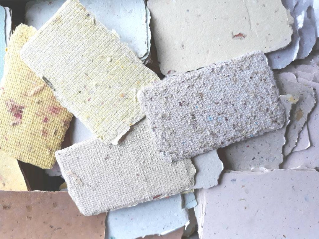 150 Scrap Paper Pieces / Cards for Art Project, Handmade Paper ...