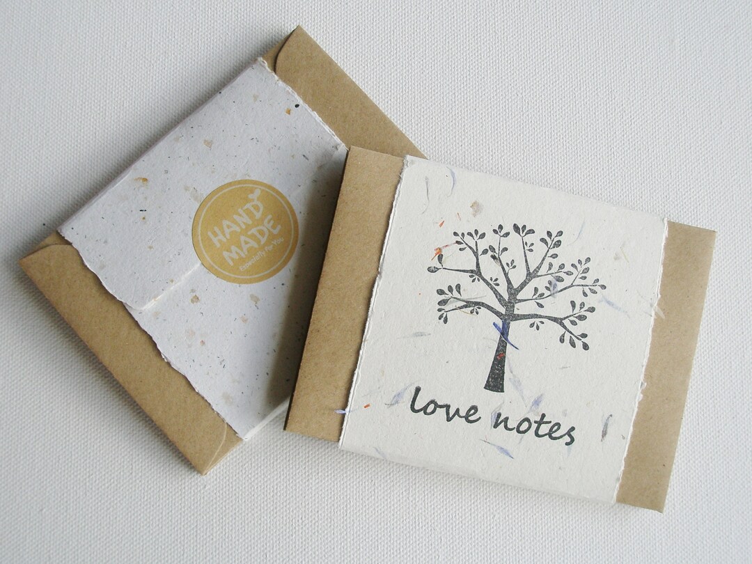 Love Note Set, Handmade Paper Love Notes and Envelopes, Homemade Love ...