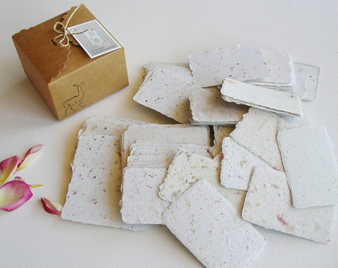 SAMPLE of 20 Handmade 2x3 Cards Neutral Blank Recycled - Etsy