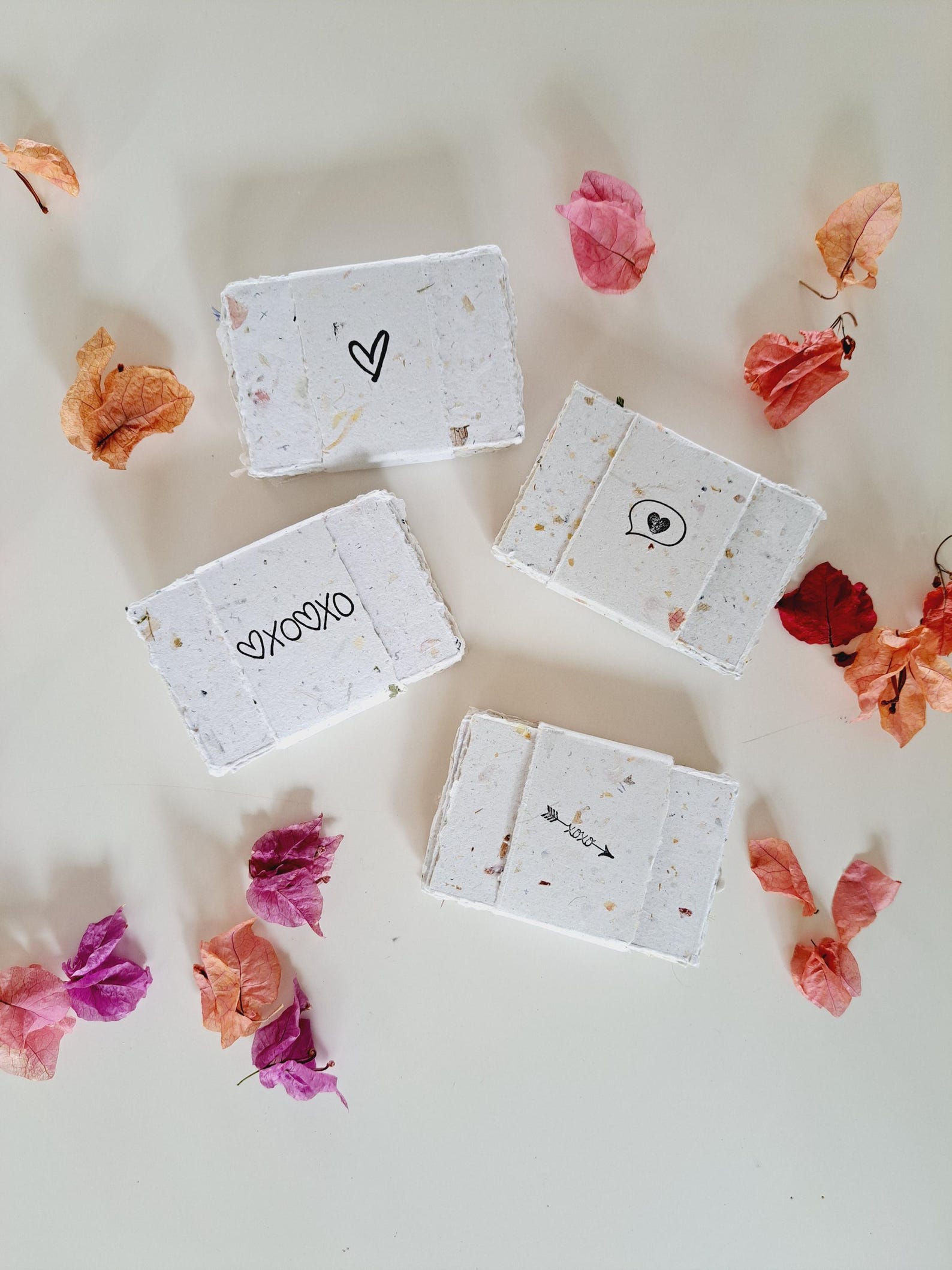 Blank Love Note Mini Paper Bundles of 20 Sheets, Wrapped With a Paper ...