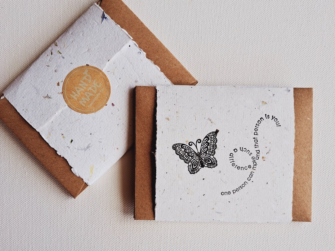 10 Mini Teacher Cards With Envelopes. Handmade Recycled Paper Notes for ...