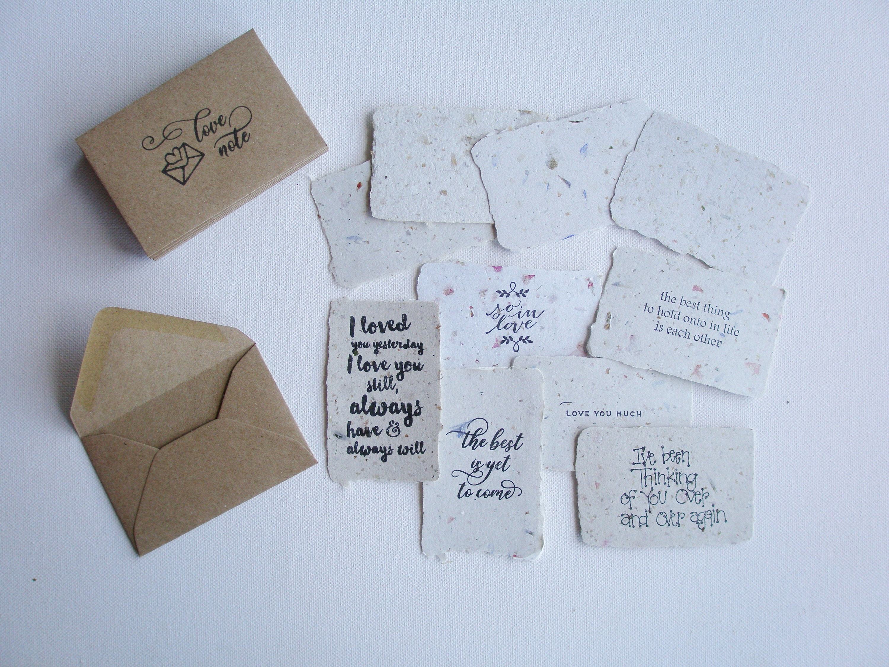 Love Notes Set Handmade Paper Love Notes Homemade Love Notes - Etsy ...