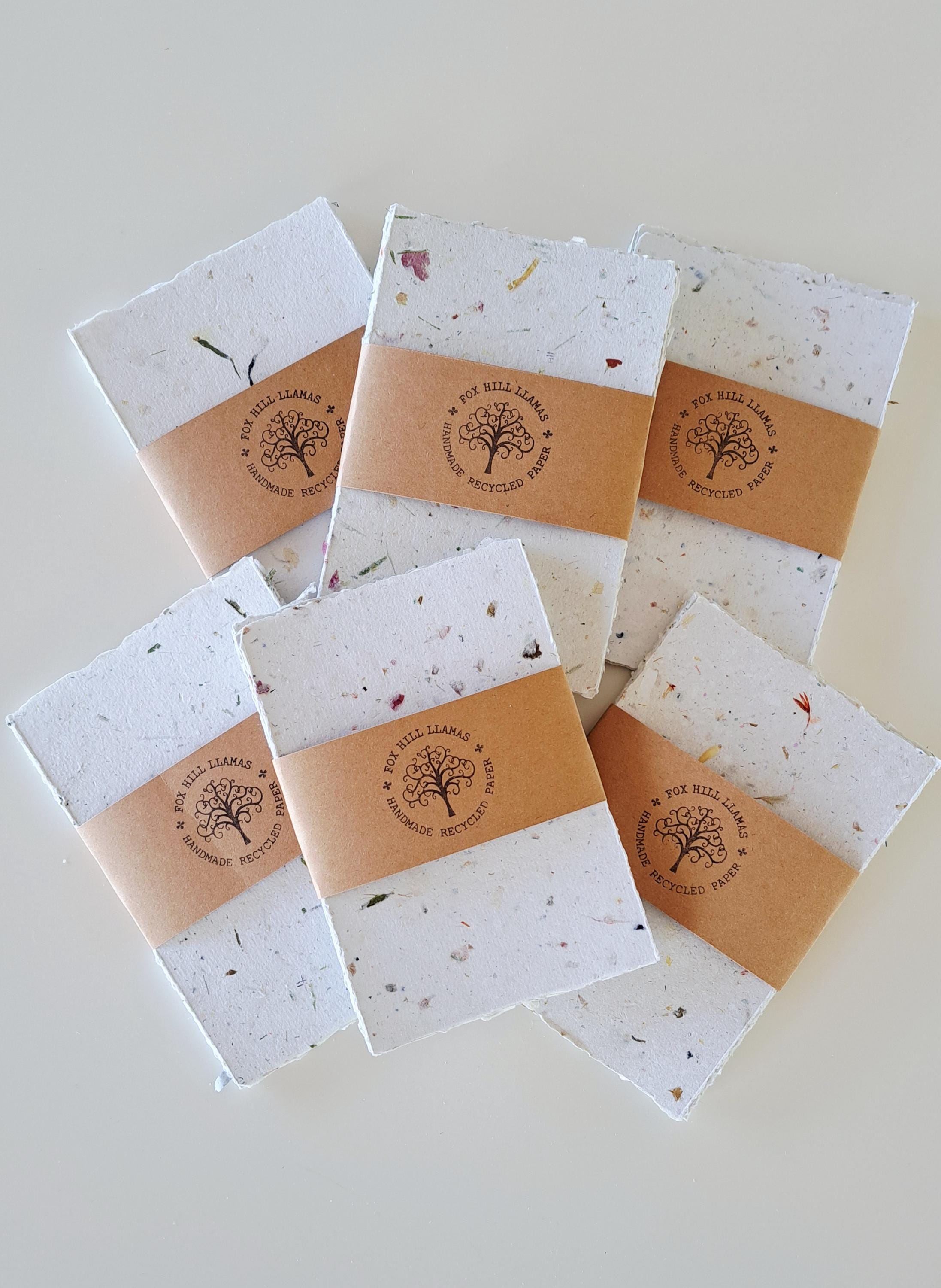 4 X 6 Inch Hand Made Recycled Paper Sheets. Neutral Homemade Writing ...