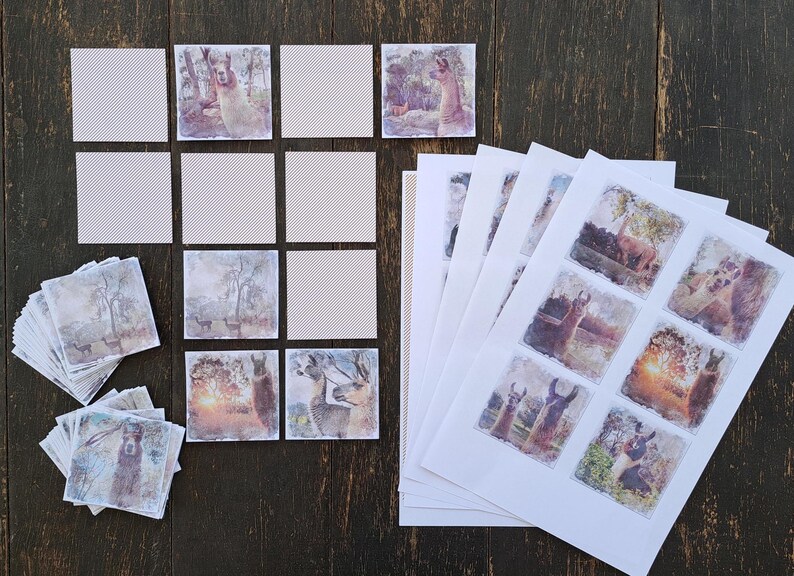 Printable Llama Memory Flashcards No 1. Matching Game, Schooling ...