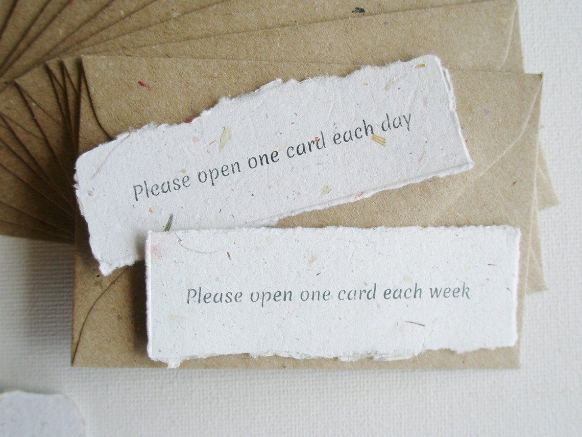 Love Notes With Envelopes. Handmade Paper. Mini Valentine Cards to Send ...