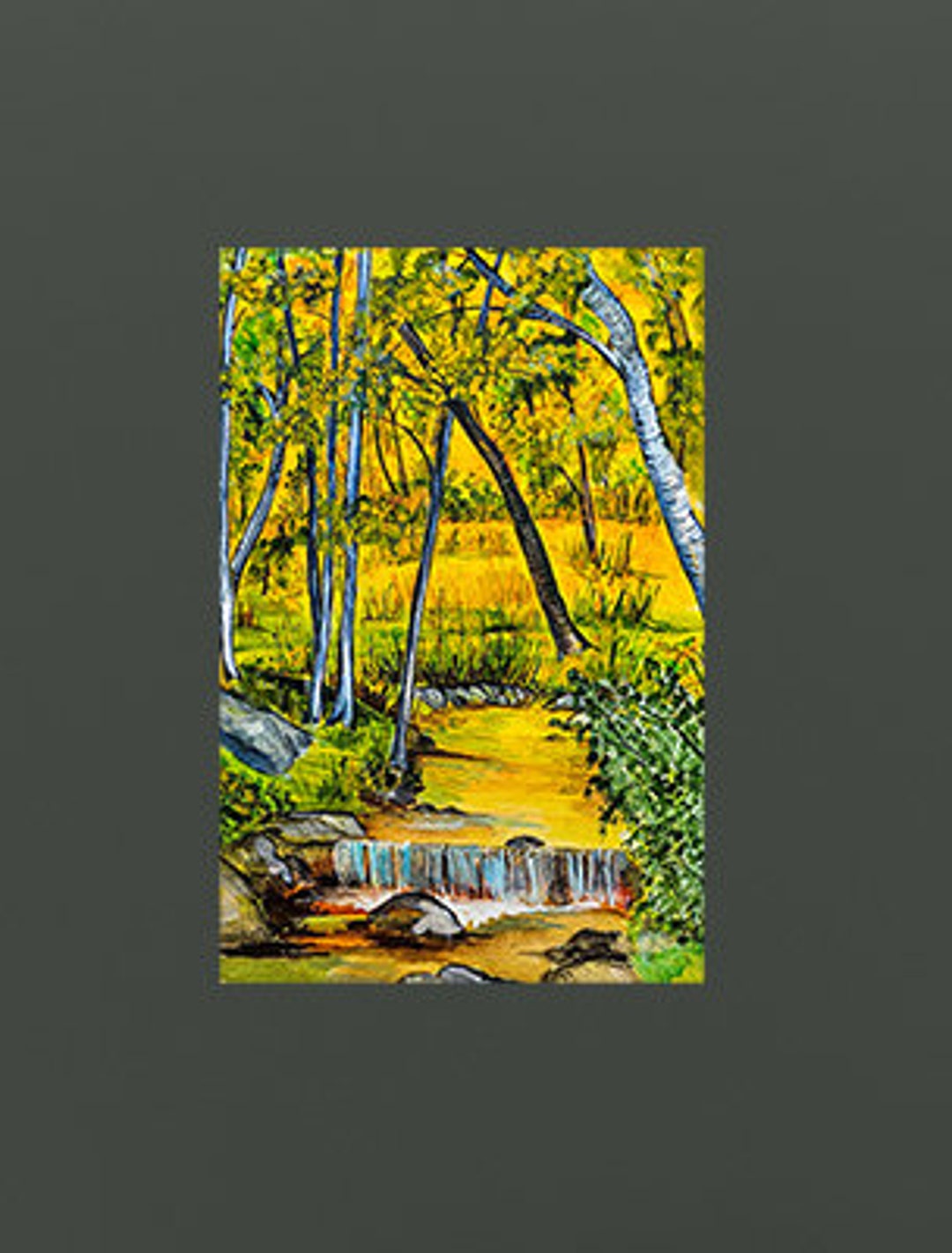 Nature Landscape Painting Yellow Leaves in Fall Foliage Farmhouse ...