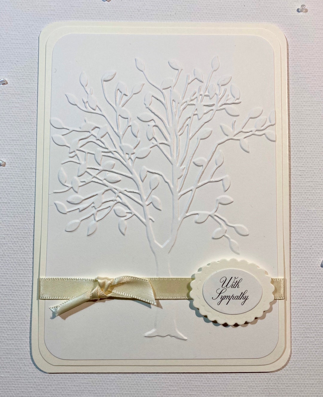 With Sympathy Embossed Tree Card - Etsy