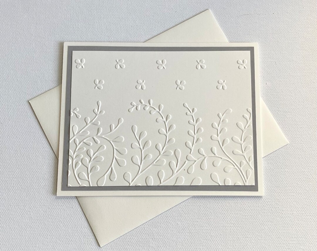 Embossed Vines and Leaves Blank Notecard - Etsy