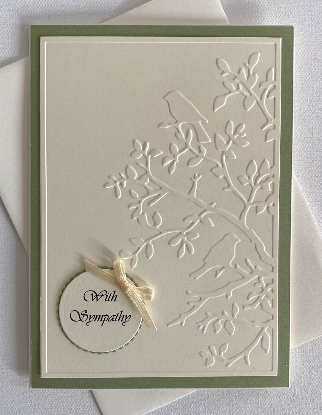 Embossed Tree With Birds Sympathy Card - Etsy