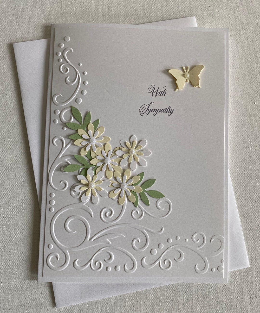 Embossed Sympathy Card With Butterfly - Etsy