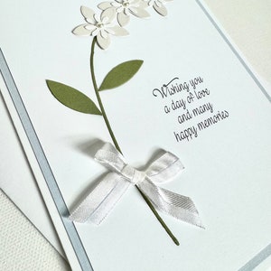 Three Flower Stem Wedding Card - Etsy