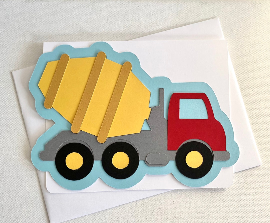 Cement Truck Birthday Card - Etsy