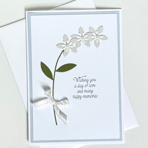 Three Flower Stem Wedding Card - Etsy