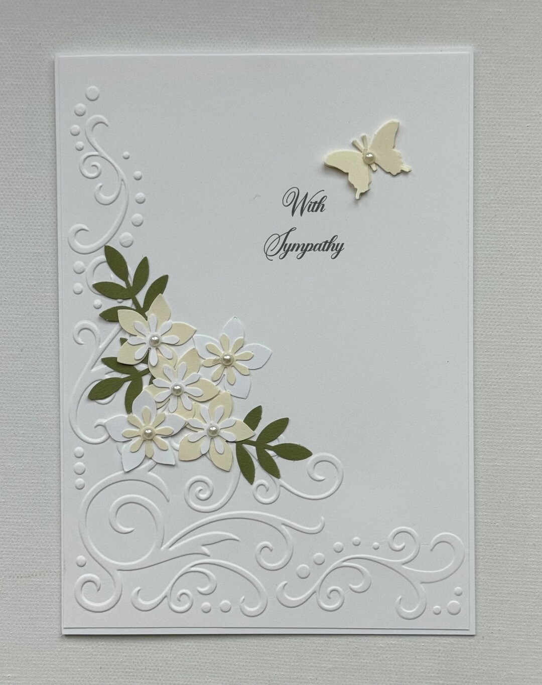 Embossed Sympathy Card With Butterfly - Etsy