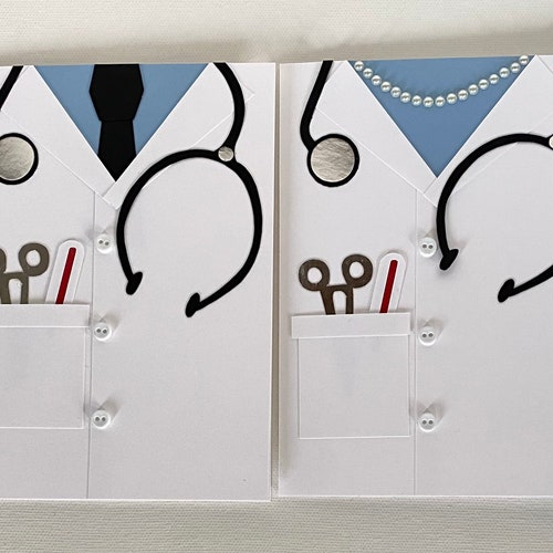 Doctor Card Medical School Graduation Card White Coat - Etsy