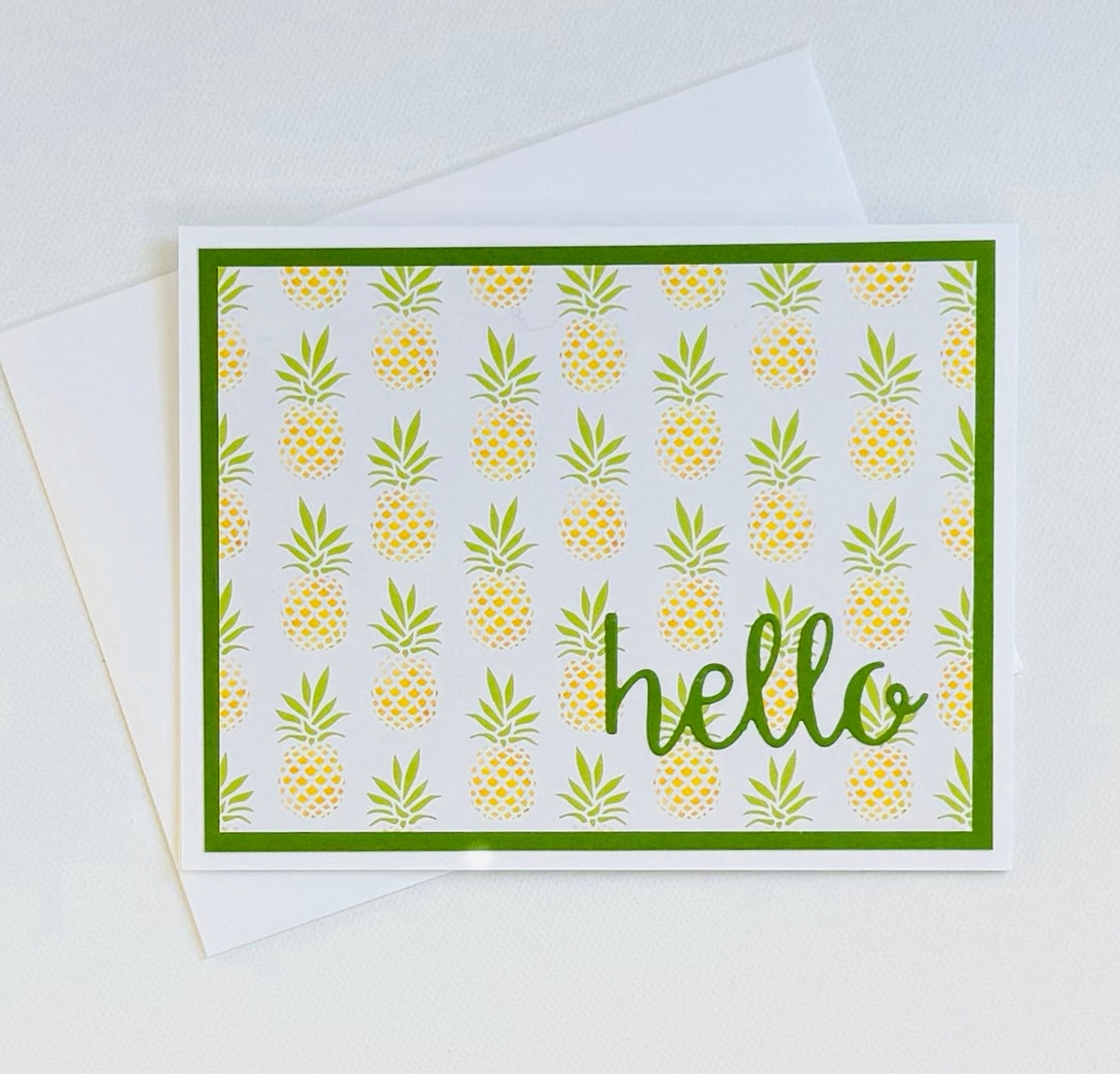 Pineapple Hello Blank Card - Etsy