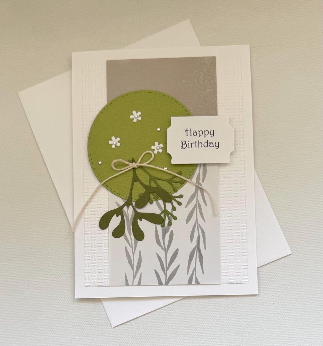 Green and Grey Birthday Card - Etsy