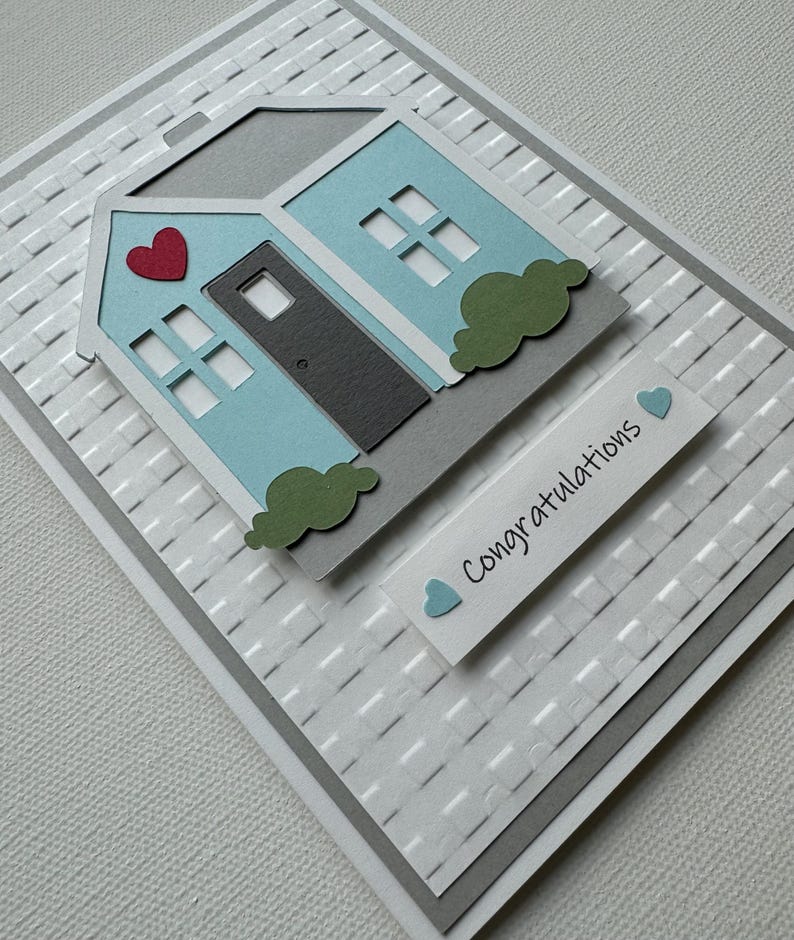 New Home Card With Blue House - Etsy