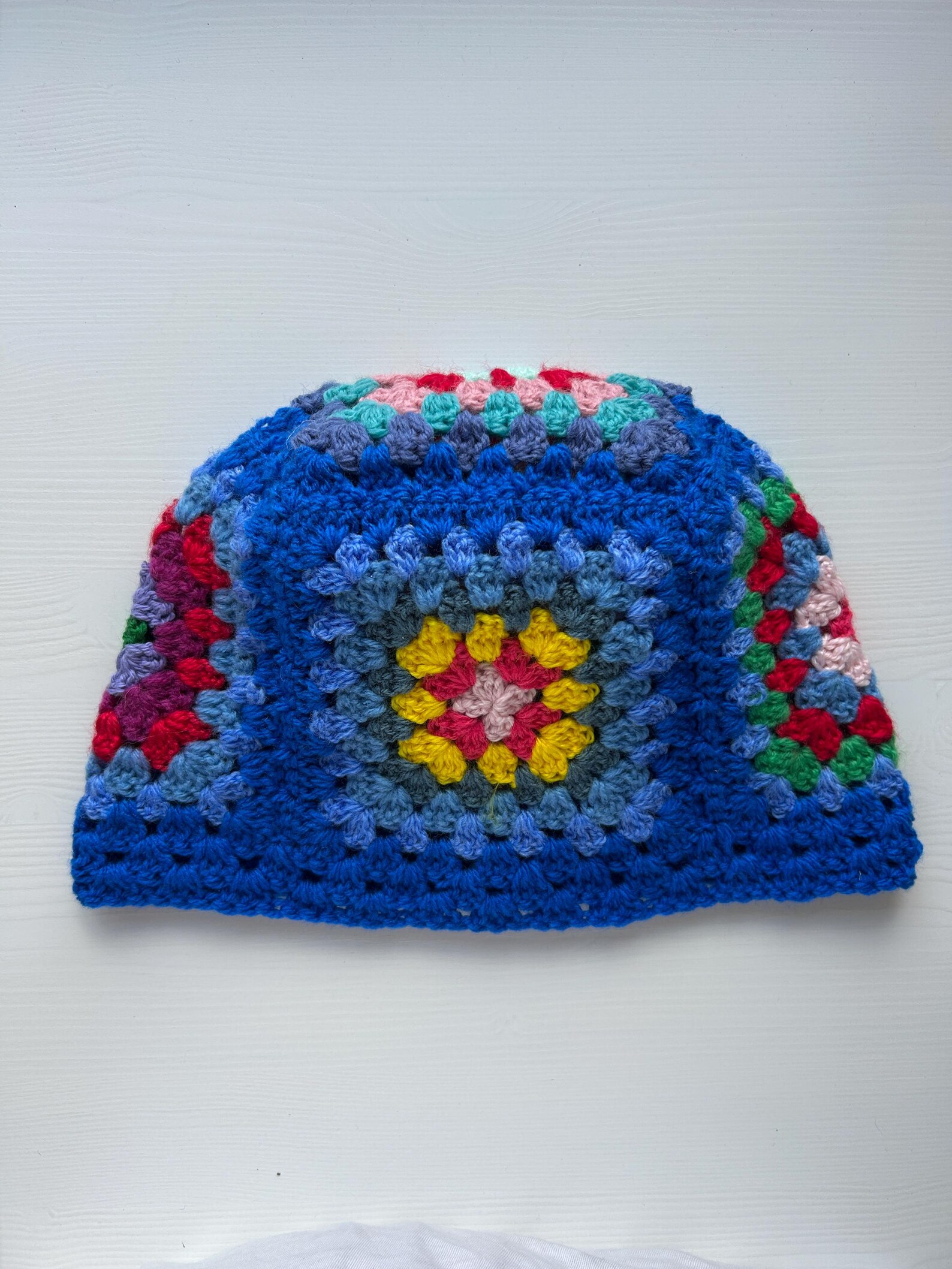 Retro Granny Square Bucket Beanie ~ Women Cosy Crochet Beanie Adult ...