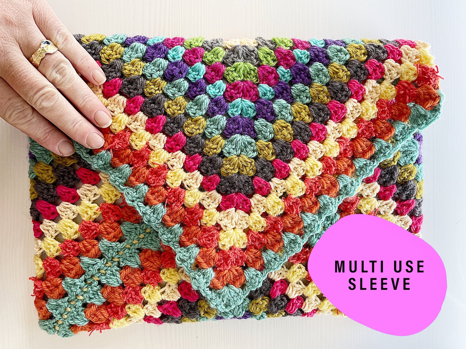Granny Square Crochet Laptop Protector Sleeve INSTANT DOWNLOAD Step by ...