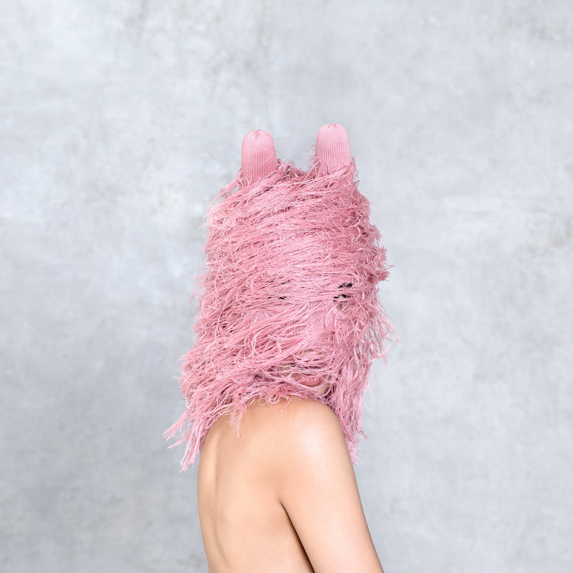 RAMBUT Pink HAIRY BALACLAVA Furry Animal Mask Stuffed | Etsy