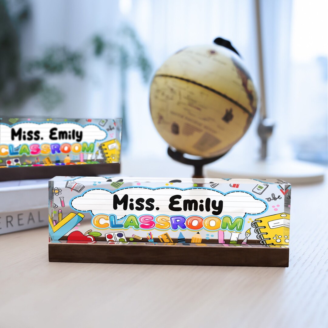 Personalized Teacher Desk Name Block, Science Lab Teacher Sign, Teacher ...